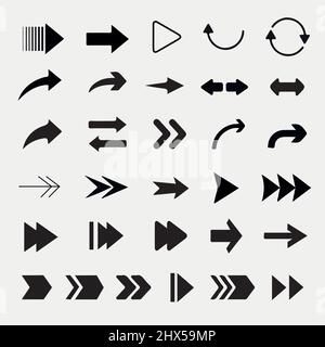 Pfeile big black Set Symbole. Pfeilsymbol. Pfeil vektor Sammlung. Pfeil ...