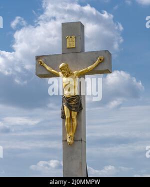 Detail einer Statue von Jesus Christus gekreuzigt Stockfotografie - Alamy