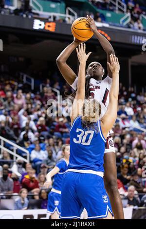 Creighton guard Morgan Maly (30) guards Iowa State forward Nyamer Diew ...