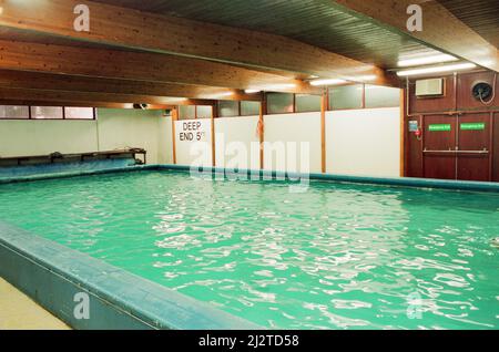 Schwimmbad in Thingwall Hall, Broadgreen, Liverpool, 27.. September ...
