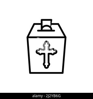 Kirche Spende Linie Farbe Symbol. Isoliertes Vektorelement. Skizzieren ...