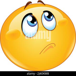 Besorgt oder Sorgen Emoji Emoticon Stock-Vektorgrafik - Alamy