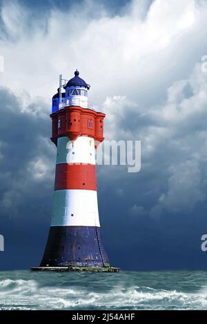 Roter Sand Leuchtturm, Wesermündung, Nordsee, Deutschland, 19 ...