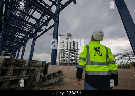 Leuna, Deutschland. 20. April 2022. Auf der Baustelle der zukünftigen ...
