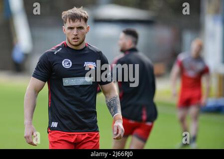 Halifax, England -24.. April 2022 - Tee Ritson von Barrow Raiders ...