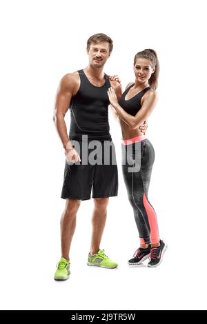 Attraktive junge Sportler, Männer und Frauen, die sich nach dem ...