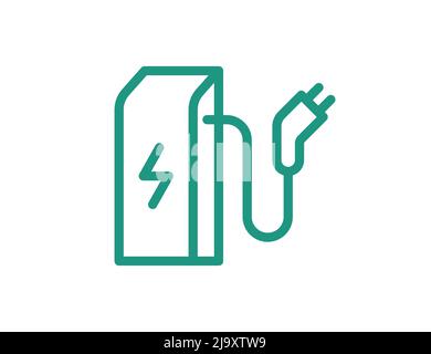 Lineares Symbol für die Ladestation. Symbol für die Energieladung des ...