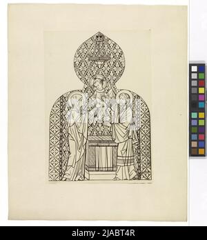 Graz - Lazaristenkirche - Karton des Glasmales: Szene aus dem Leben des ...