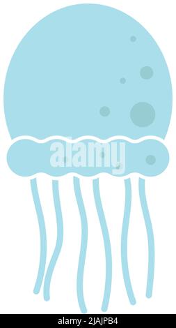 Qualle Symbol flach. Schwarzes Piktogramm auf grauem Hintergrund ...