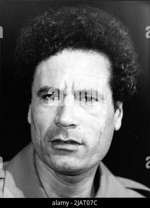 Muammar al-Gaddafi, das Staatsoberhaupt von Libyen von 1969 bis 2011 ...