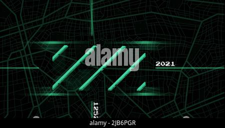 Bild eines Netzwerks von Verbindungen und Datenverarbeitung über den ...