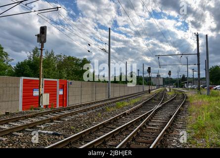 Garsten, Bahnhof, Einfahrt, Rudolfsbahn, Tunnel, Gleis, Gleise ...