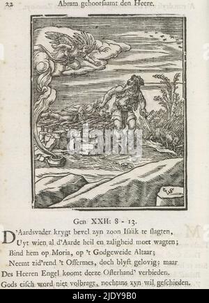 Abrahams Opfer, hebt Abraham sein Messer, um seinen Sohn Isaak zu töten ...