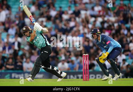 Surreys Tom Curran hat beim Viertelfinalspiel „Vitality Blast T20“ im ...