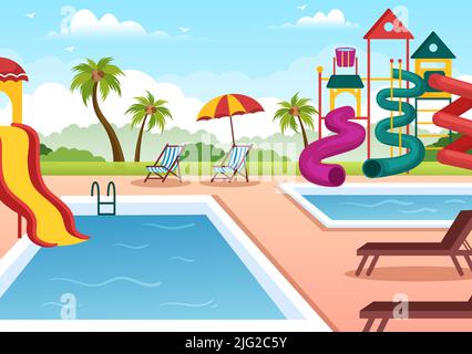 Rutschbahn Symbol im Comic-stil auf weißem Hintergrund. Spielen Garten ...