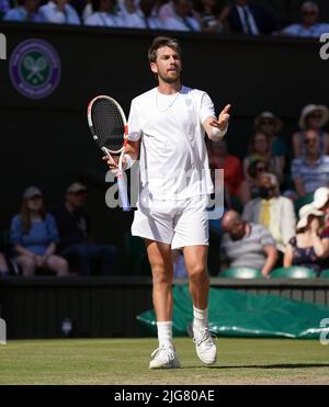 Cameron Norrie reagiert während des Viertelfinalmatches seiner Herren ...