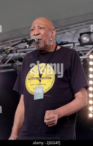 Der amerikanische Rhythmus- und Bluessänger Geno Washington, geboren ...