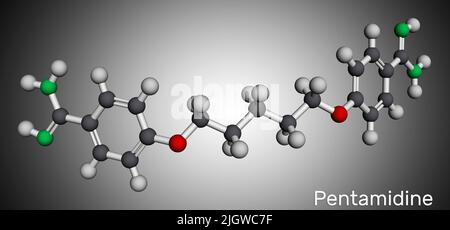 Pentamidin antimikrobielle Droge Molekül. In der Behandlung von ...