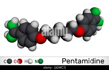 Pentamidin antimikrobielle Droge Molekül. In der Behandlung von ...