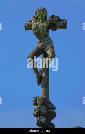 Calvaire Triumphbogen, Kirche und Calvary, Enclos Paroissial umschlossene Gemeinde Guimiliau ...