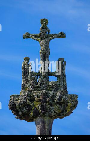 Calvaire Triumphbogen, Kirche und Calvary, Enclos Paroissial umschlossene Gemeinde Guimiliau ...