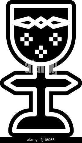 Umrisse Christian Kelch Symbol isoliert. Einfache moderne Flachbild ...