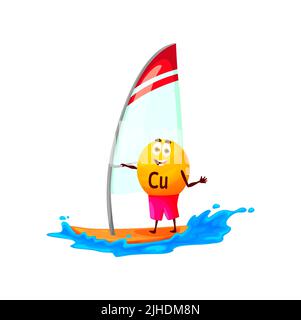 Cartoon-Cuprum oder Kupfer-Mikronährstoff-Mineral-Magie-Charakter ...