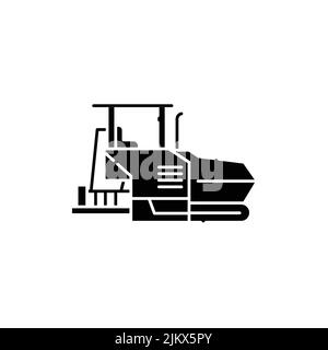 Asphalt Fertiger Auto Farbe Linie Symbol. Straßenbau. Piktogramm für ...