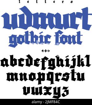 Gothic, Anzeige des englischen Alphabets. Vektor. Mittelalterliche lateinische Buchstaben ...
