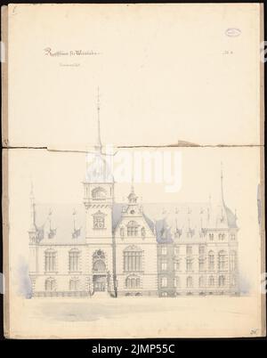 Grisebach Hans (1848-1904), Rathaus Wiesbaden (1882): Detail des ...