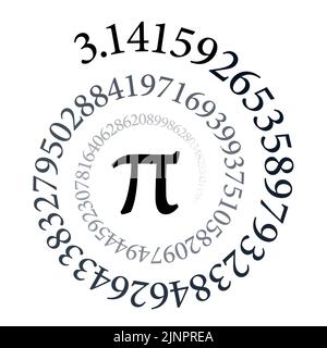 Die ersten hundert Ziffern der Zahl Pi bilden einen Kreis. Wert der ...