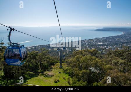 Die Eagle-Seilbahn im Arthurs Seat State Park, Victoria, Australien ...