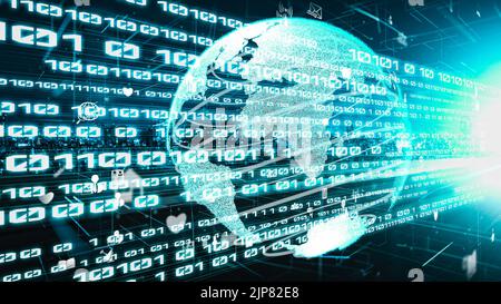 Futuristisches globales Netzwerk und stillschweigende digitale ...
