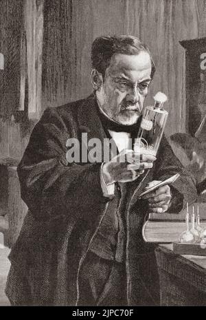 Louis Pasteur in seinem Labor. Louis Pasteur (1822-1895) war ein französischer Chemiker und ...