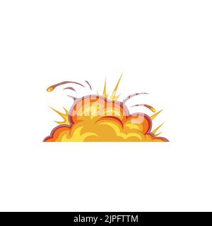 Orangene brennende Explosion der radioaktiven Luftbombe isoliert Feuer ...