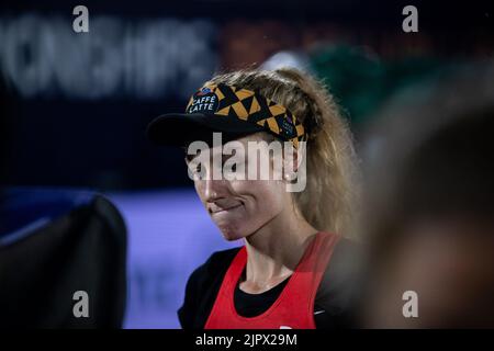 MÜNCHEN, DEUTSCHLAND - 20. AUGUST: Nina Brunner aus der Schweiz, Tanja ...