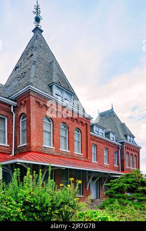 Das Holly Springs Train Depot ist am 24. September 2011 in Holly ...