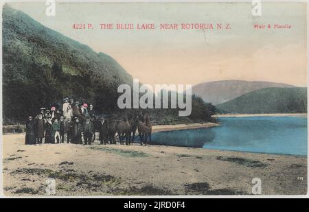 Blue Lake, in der Nähe von Rotorua, Neuseeland, Fotopostkarten ...