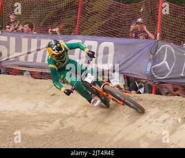 1 MINNAAR Greg bei der UCI Mountainbike-Weltmeisterschaft in Les ...