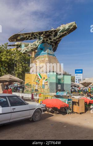 HARGEISA, SOMALILAND - 11. APRIL 2019: Hargeisa war Memorial bestehend ...