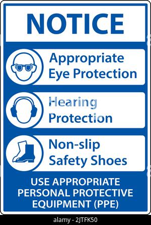 Hinweis Tragen Sie Schutzschuhe Zeichen auf transparentem Hintergrund ...