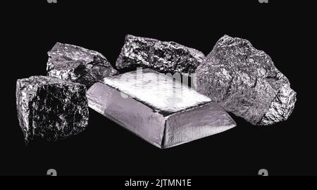 Aluminium-Nugget, Erz in der Industrie als Strukturmaterial in ...