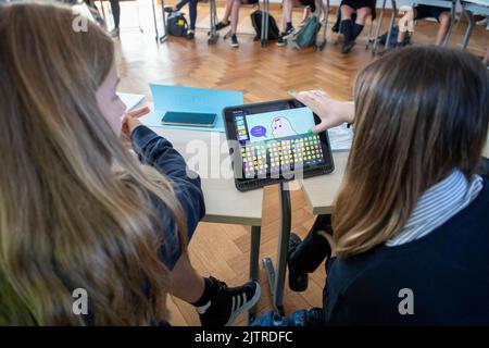 Am ersten Schultag des Schuljahres 2022-2023 im Sint-Ursula-Instituut ...
