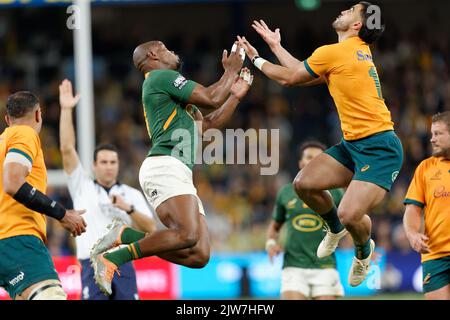 SYDNEY, AUSTRALIEN - 3. SEPTEMBER: Makazola Mapimpi aus Südafrika hat ...