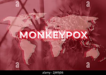 Affen-Pocken-neue Krankheit gefährlich auf der ganzen Welt. Patient mit ...