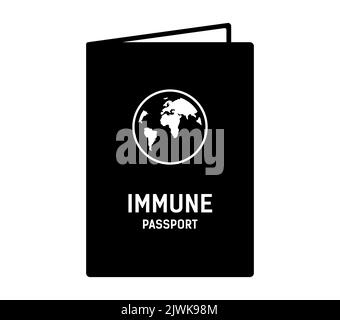 Covid-19 Impfpass Glyphen-Symbol, Zertifikat und Coronavirus, Impfpass ...