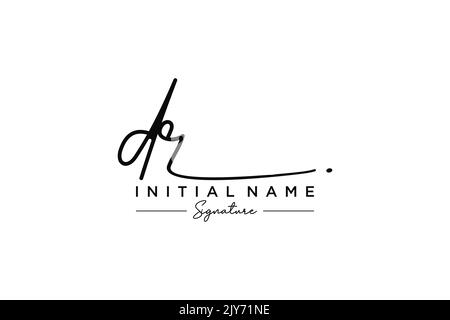 Vektor FÜR DIE VORLAGE DES DR-Signaturlogos. Handgezeichnete ...