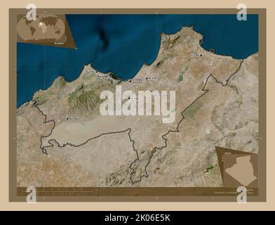 Oran, Provinz Algerien. Satellitenkarte mit niedriger Auflösung ...