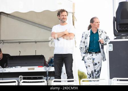 Nicolai Tegeler und Frank Zimmermann bei der Fotoprobe zum Theaterstück ...