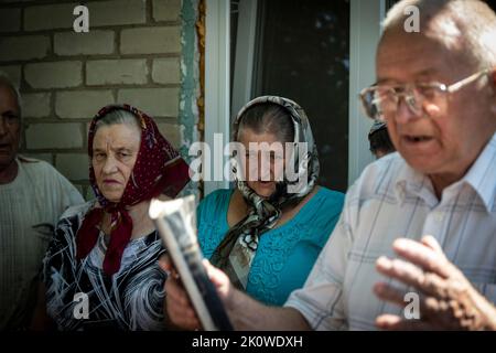 27. Juli 2022, Slowjansk, Oblast Donezk, Ukraine: Ein Freiwilliger hat ...